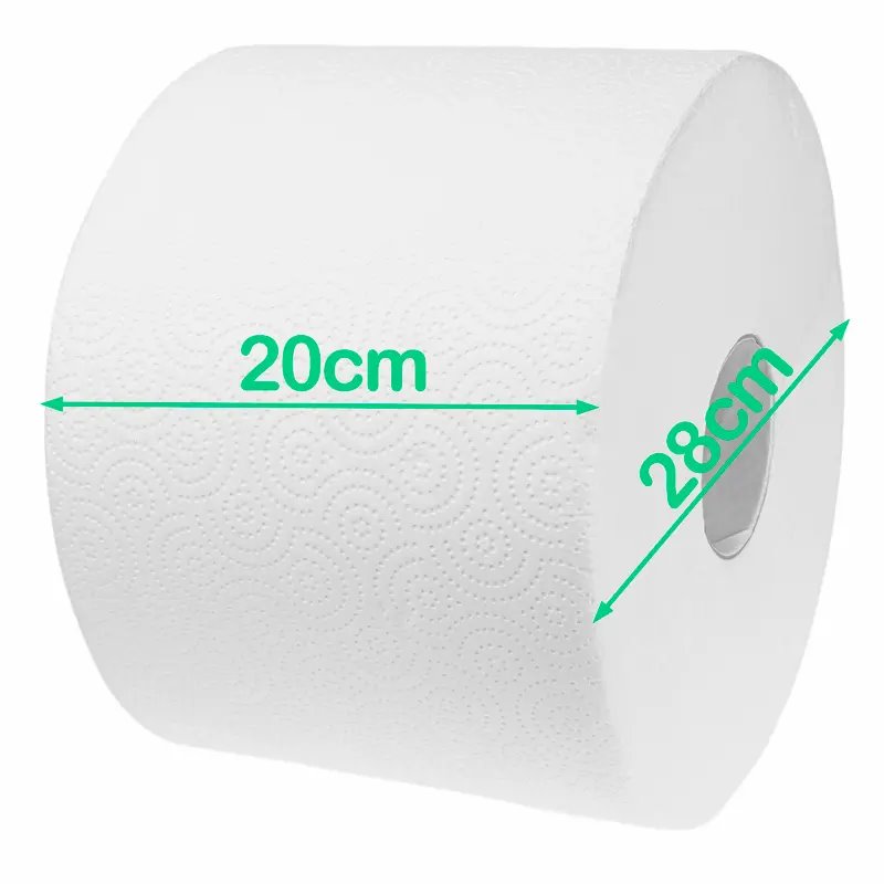 Rollo de papel industrial blanco puro 20cm limpieza eficaz