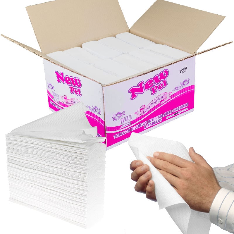 Toallas Papel Intercaladas Blanco Puro - New Pel 10 Cajas